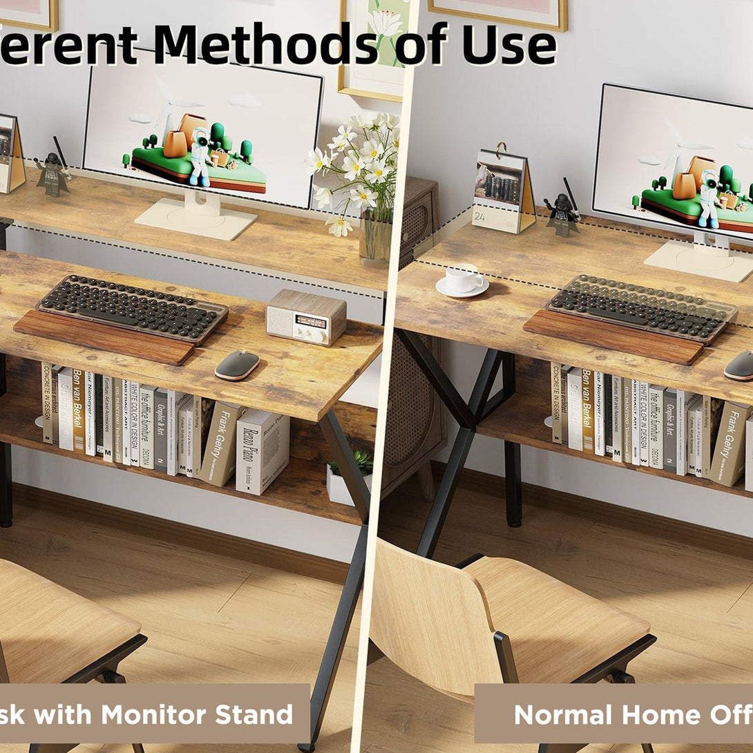 Michael 70cm Computer Desk Study Table - Rustic Brown – Treasurebox