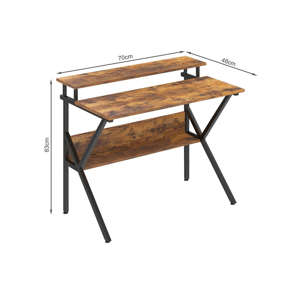 Michael 70cm Computer Desk Study Table - Rustic Brown – Treasurebox