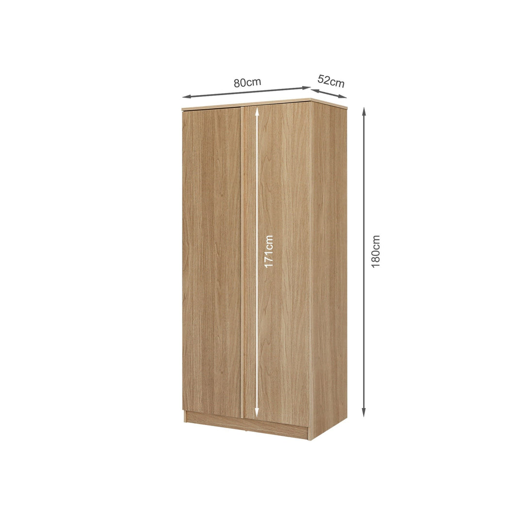 Benny 2 Door Wardrobe - Light Teak – Treasurebox
