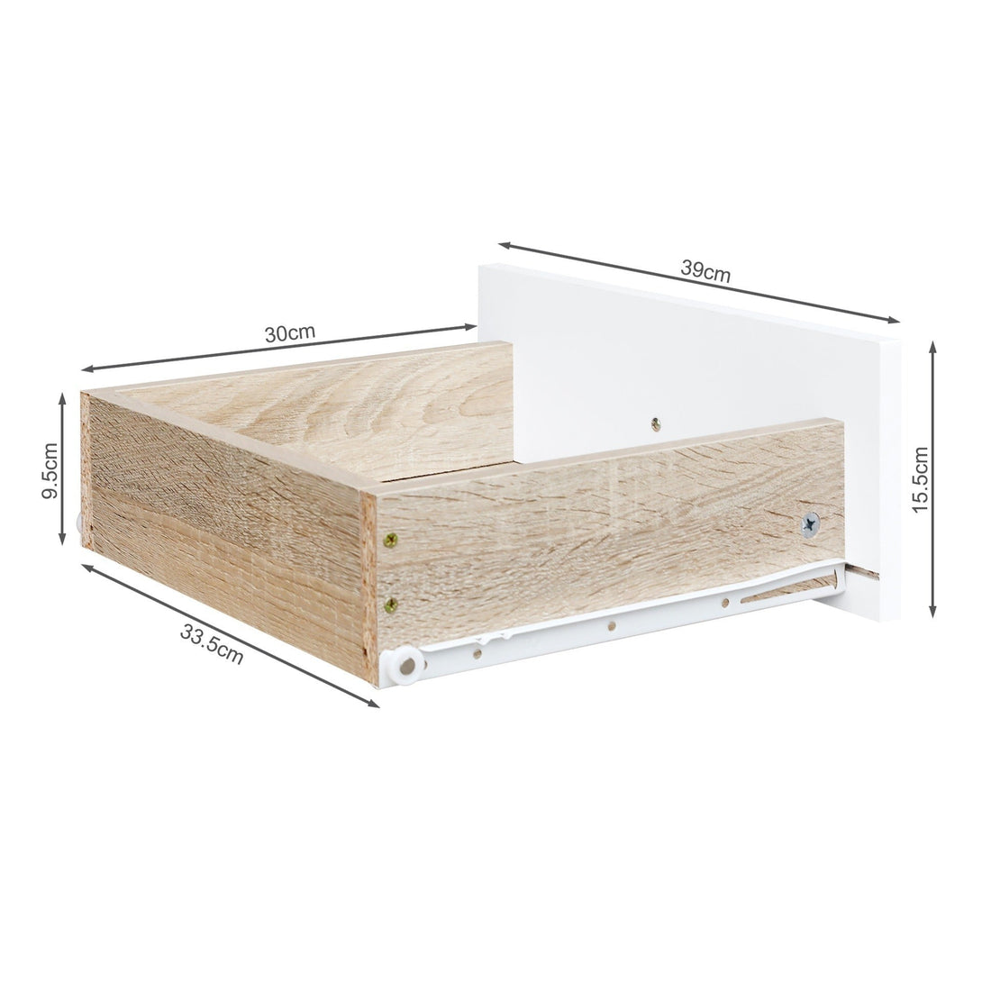 Ellis Bedside Table - Oak + White | Modern Comfort – Treasurebox