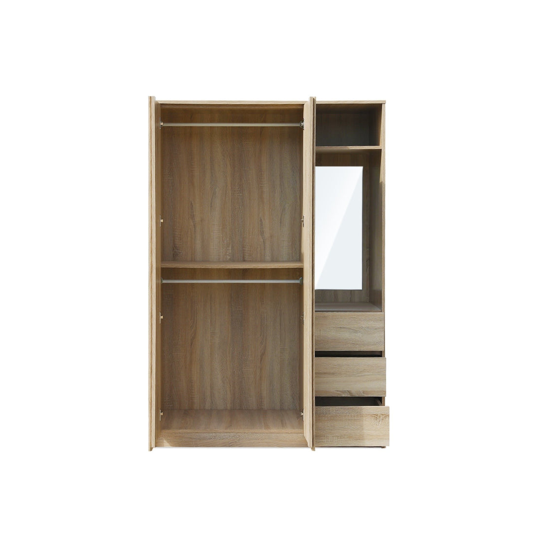 Julia 2 Door Wardrobe With 3 Drawers - Oak – Treasurebox