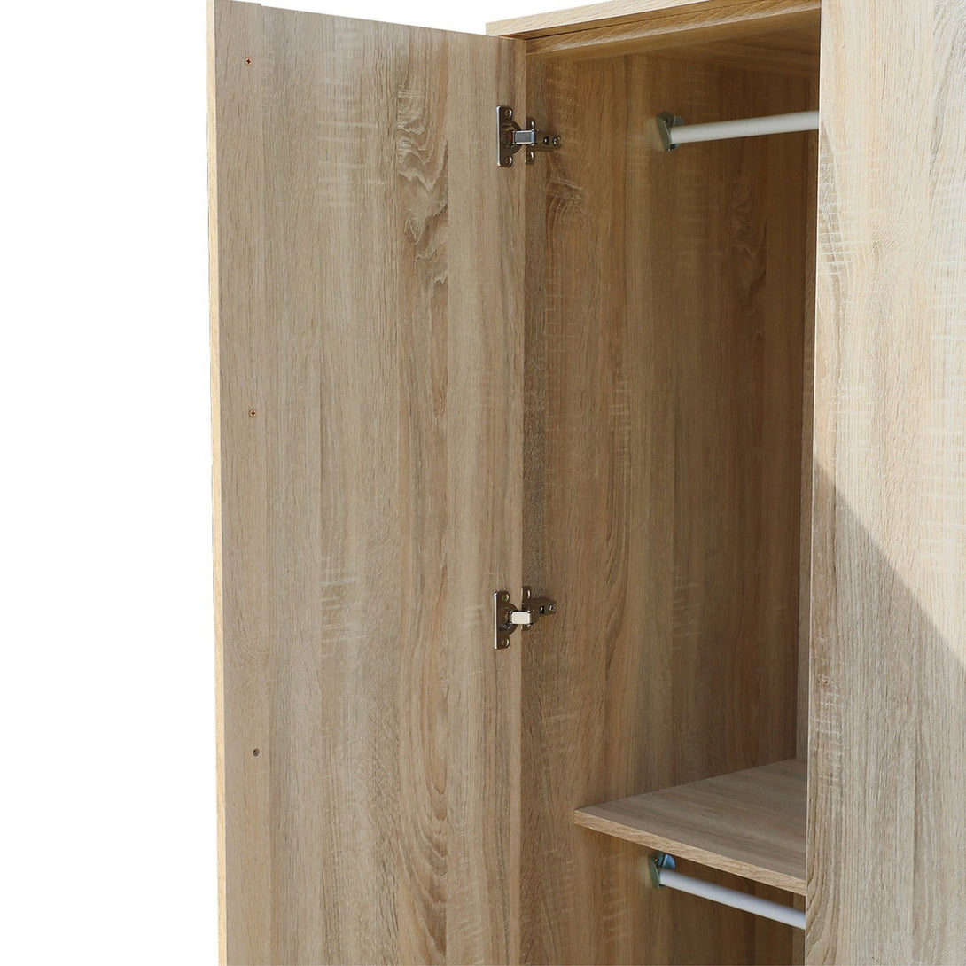 Julia 2 Door Wardrobe With 3 Drawers - Oak – Treasurebox