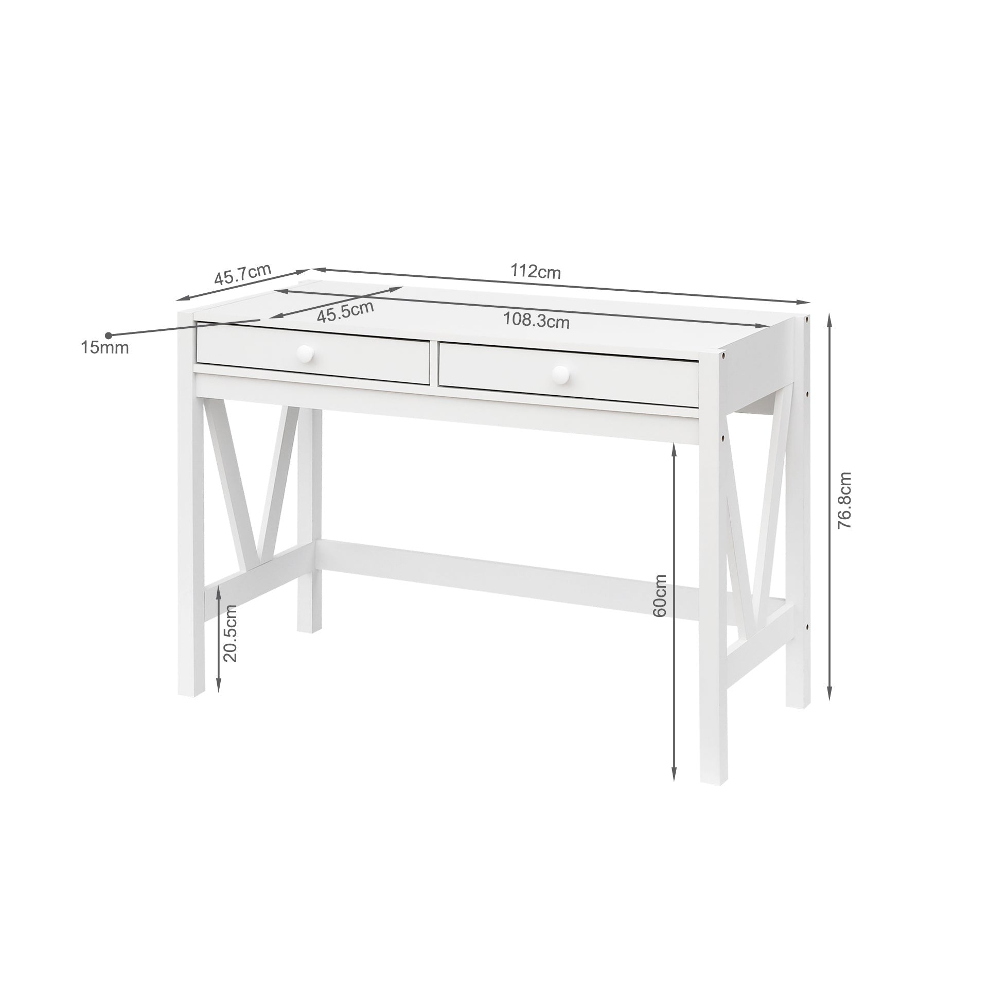 Wister Console Table - White: Modern Elegance – Treasurebox
