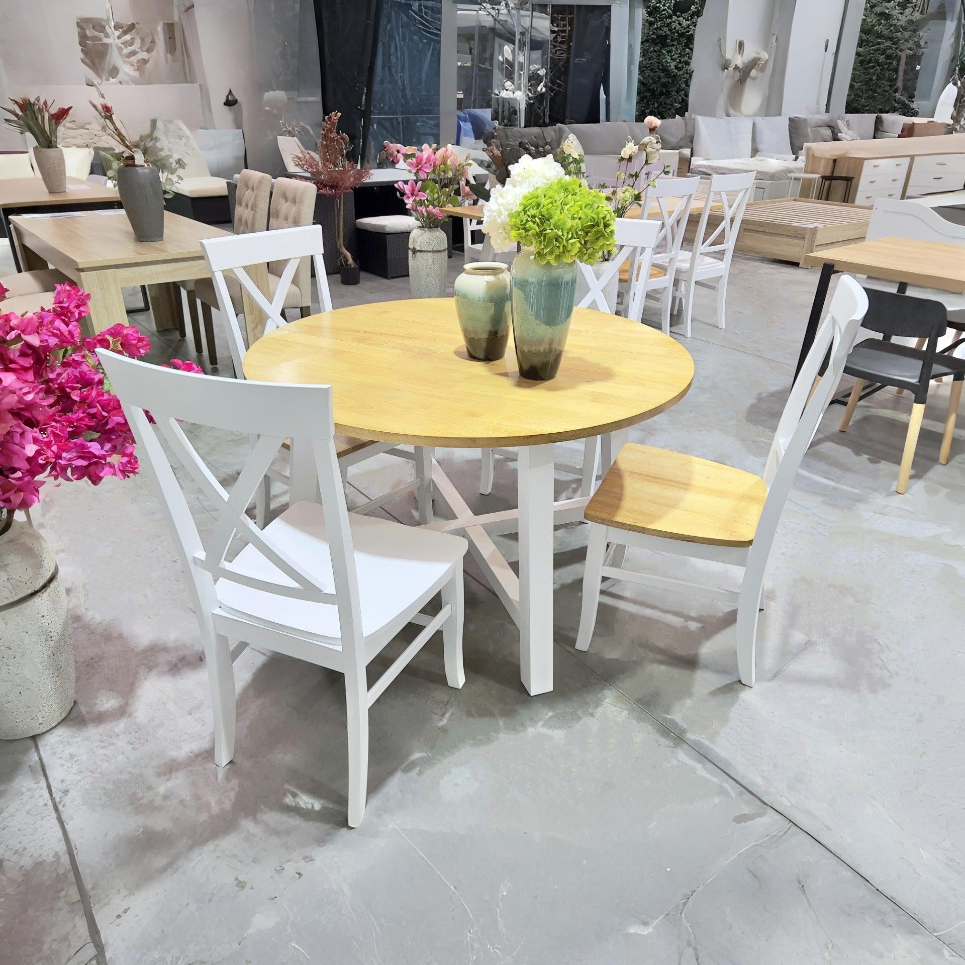 Bali Dining Table Round 120 x 75.5cm - Oak – Treasurebox
