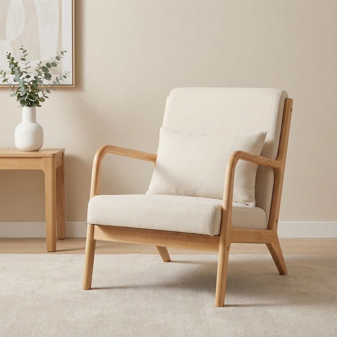 Taru Velvet Armchair - Beige – Treasurebox
