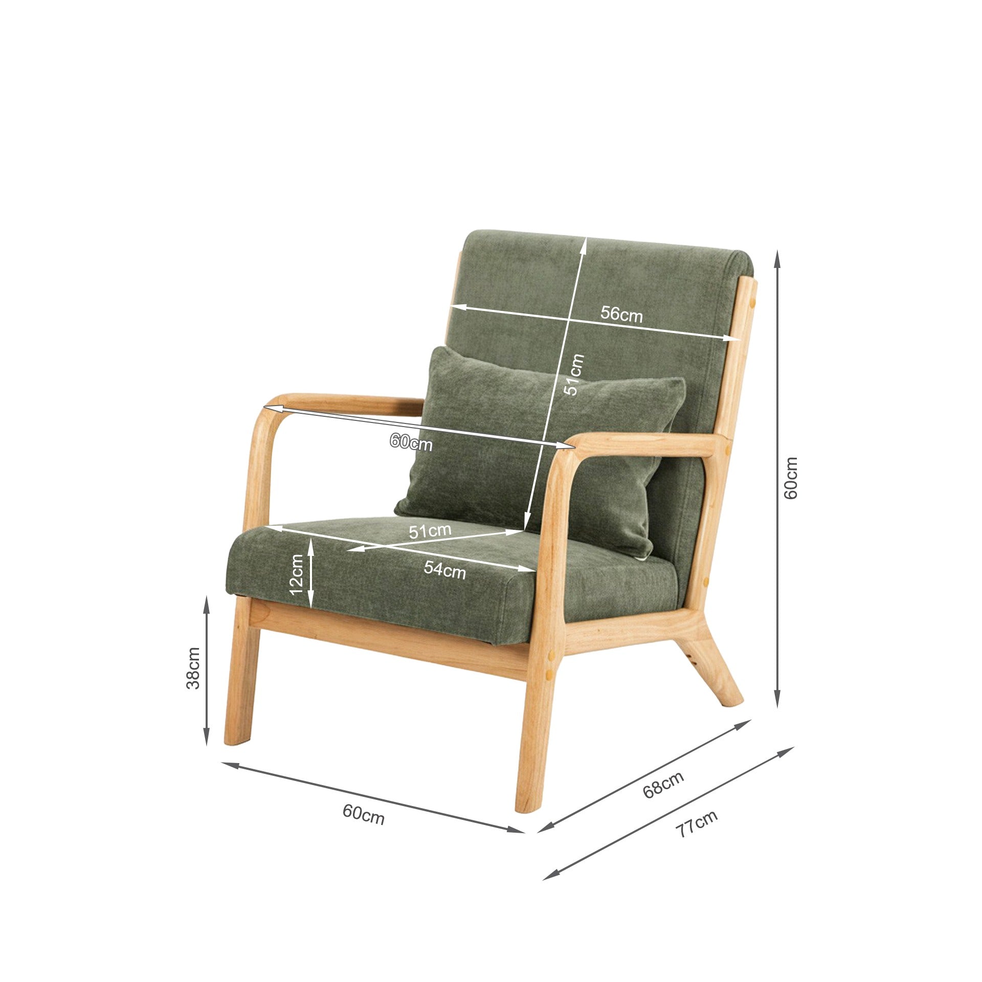 Taru Linen Armchair - Dark Green – Treasurebox