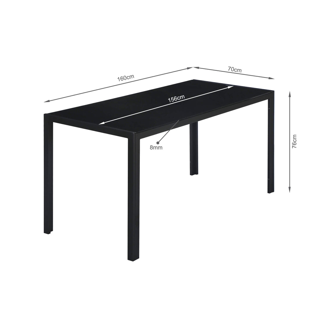 Samuel 7 Piece 1.6m Dining Set - Black | Modern Style – Treasurebox